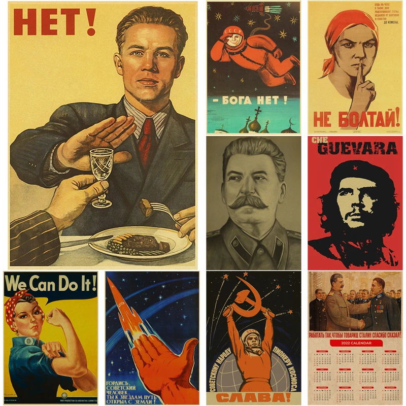 Soviet Ussr Cccp Posters Celebrity Stalin Retro Kraft Paper Sticker ...