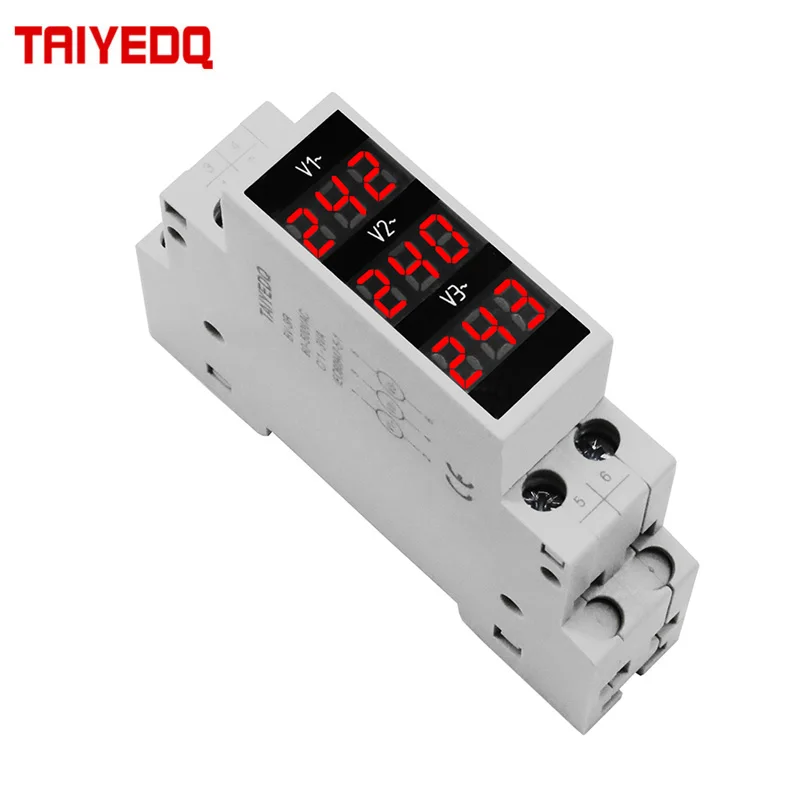 LED-Three-Phase-Voltmeter-Mini-Digital-Display-Modular-Voltage-Meter-80 ...