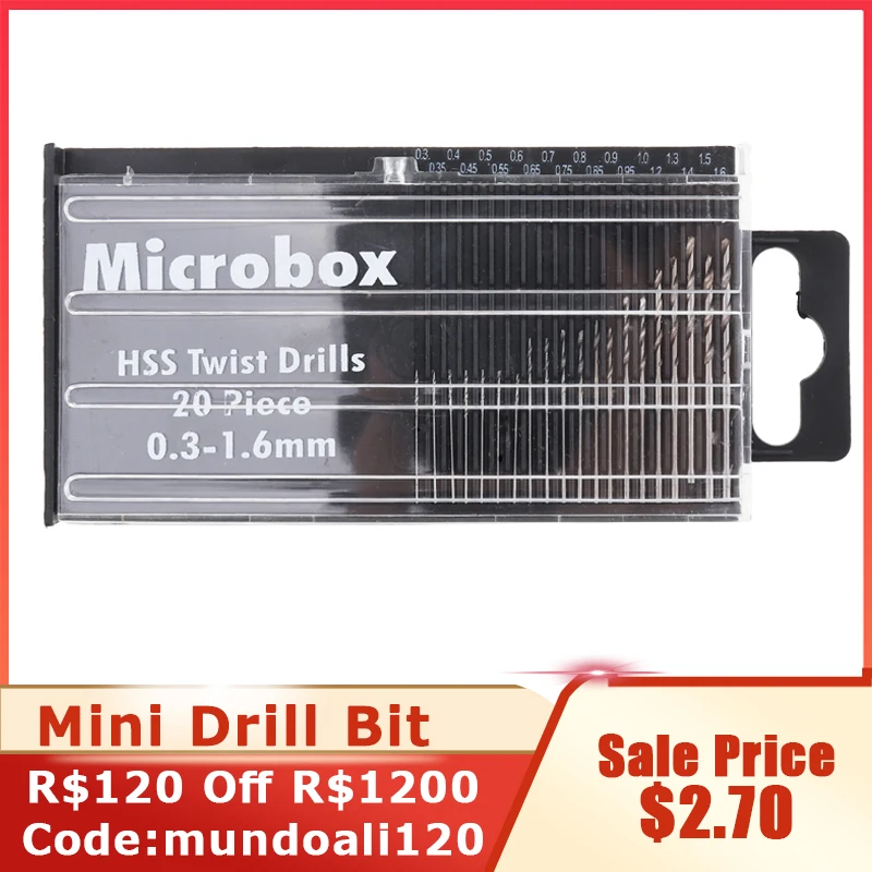20pcs-set-Microbox-Precision-HSS-Twist-Drills-Bit-Craft-Hobby-0-3-1-6mm ...