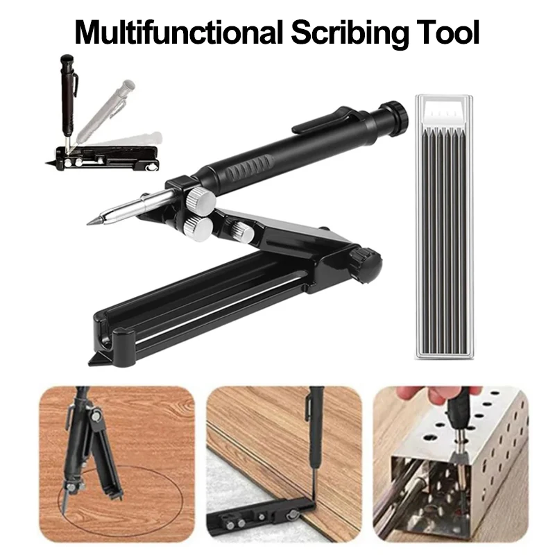 Multi-Function-Scribing-Tool-Construction-Pencil-DIY-Scribe-Woodworking-Compass-Contour-Gauge ...