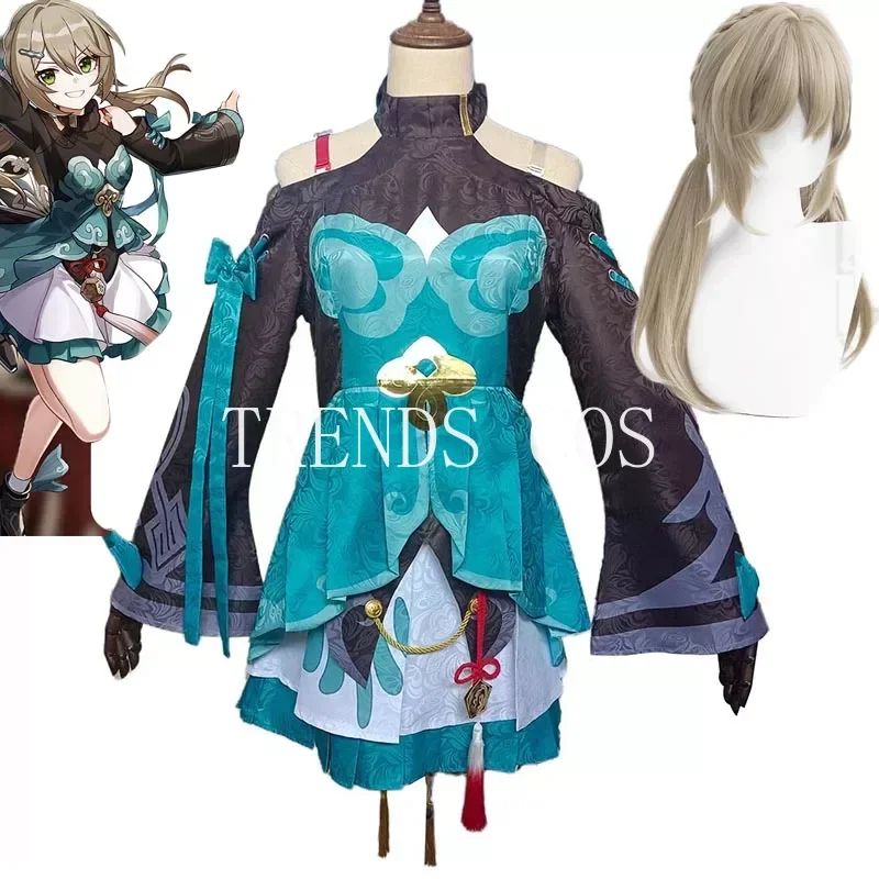 Textured-Fabric-Qingque-Cosplay-Costume-Anime-Cosplay-Honkai-Star-Rail ...