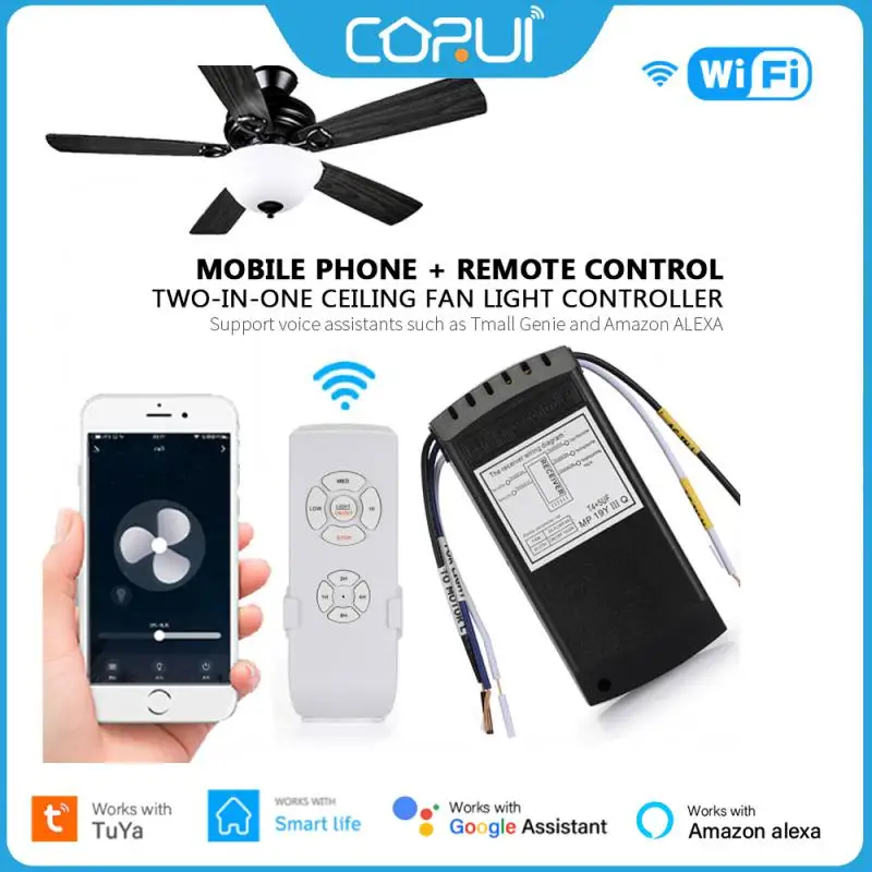 CORUI-Tuya-WIFI-Smart-Ceiling-Fan-Light-Control-Smart-Life-App-Control ...