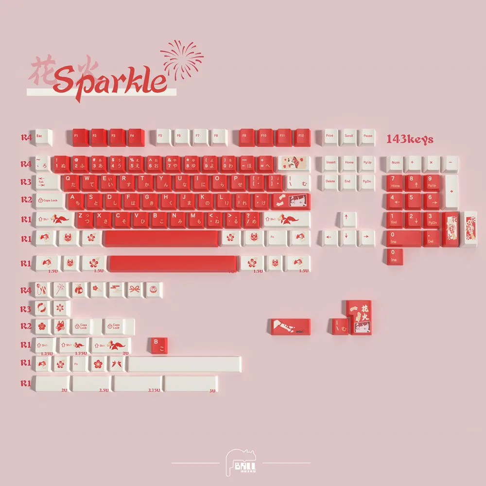 Sparkle-Keycap-143-Keys-PBT-Sets-Cherry-Profile-DYE-Sublimation ...