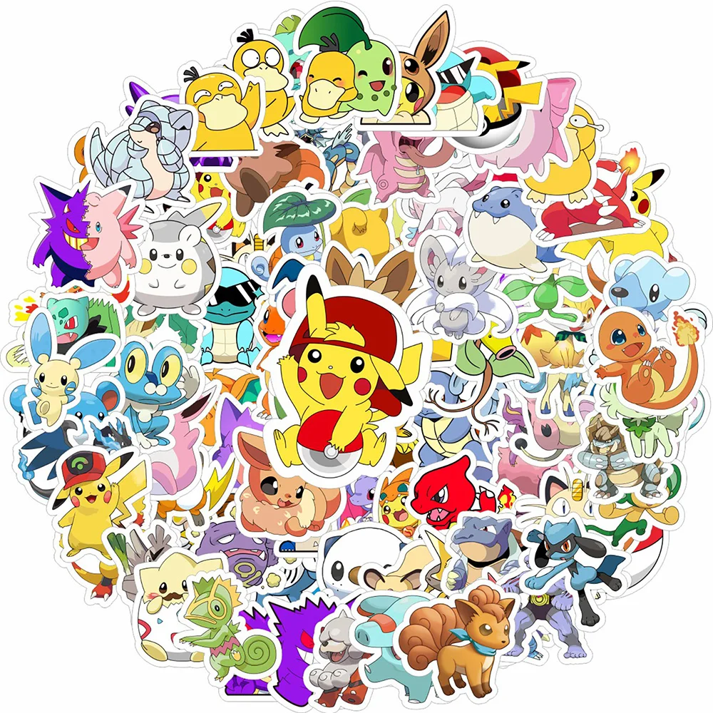 10-30-50-100PCS-Kawaii-Pokemon-Waterproof-Stickers-Funny-Pikachu ...