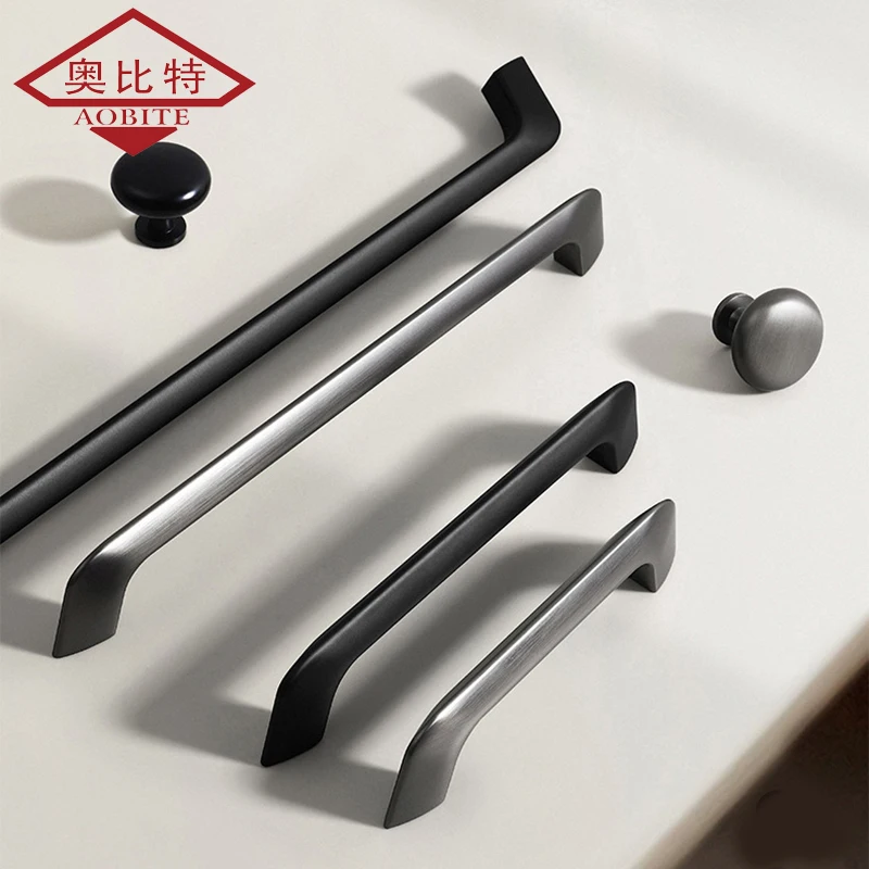 AOB Modern Kitchen Cabinet Storage Handles Cupboard Gold Brass Cabinet ...