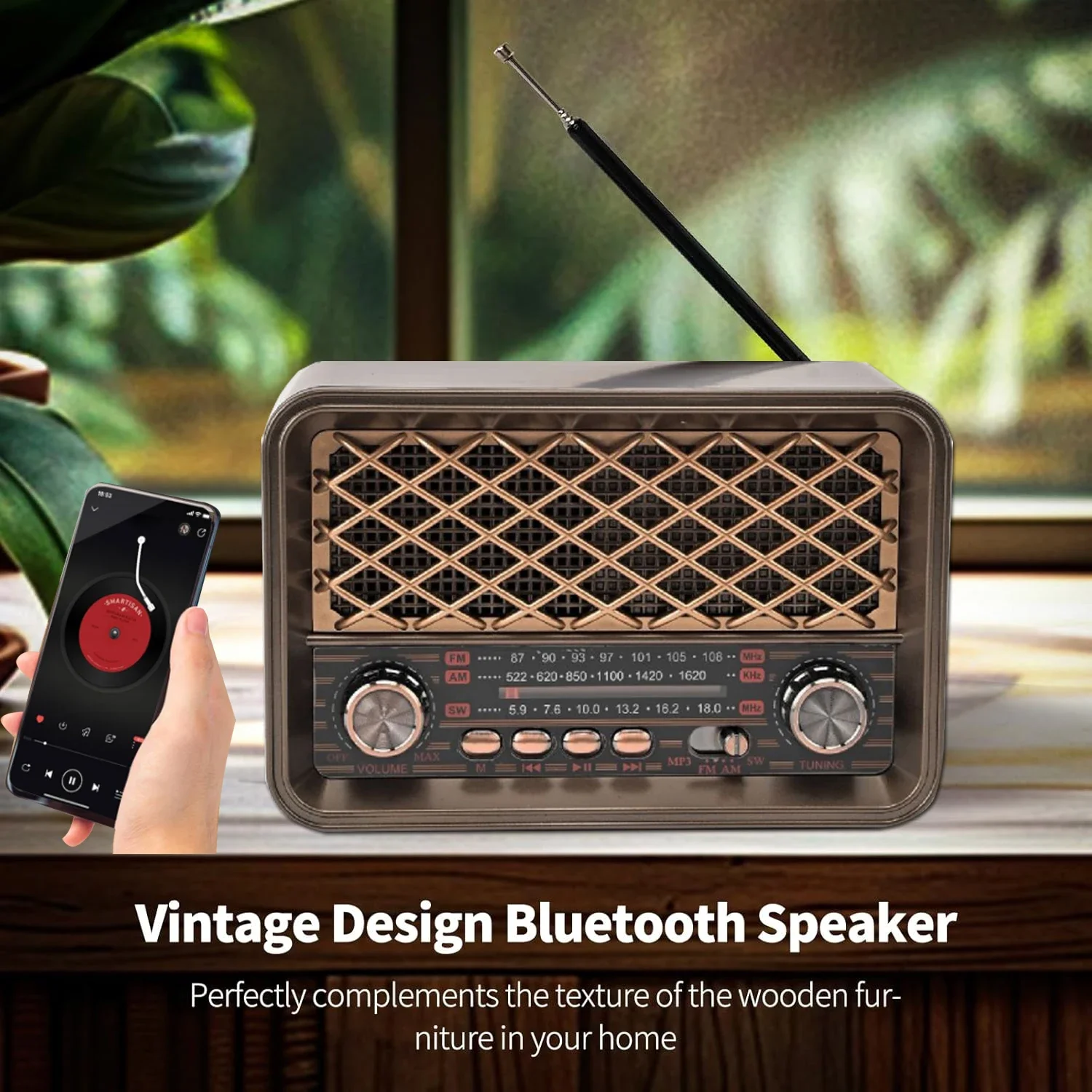 Portable Vintage FM AM SW Radio Classic Retro Full Band Radios Receiver ...