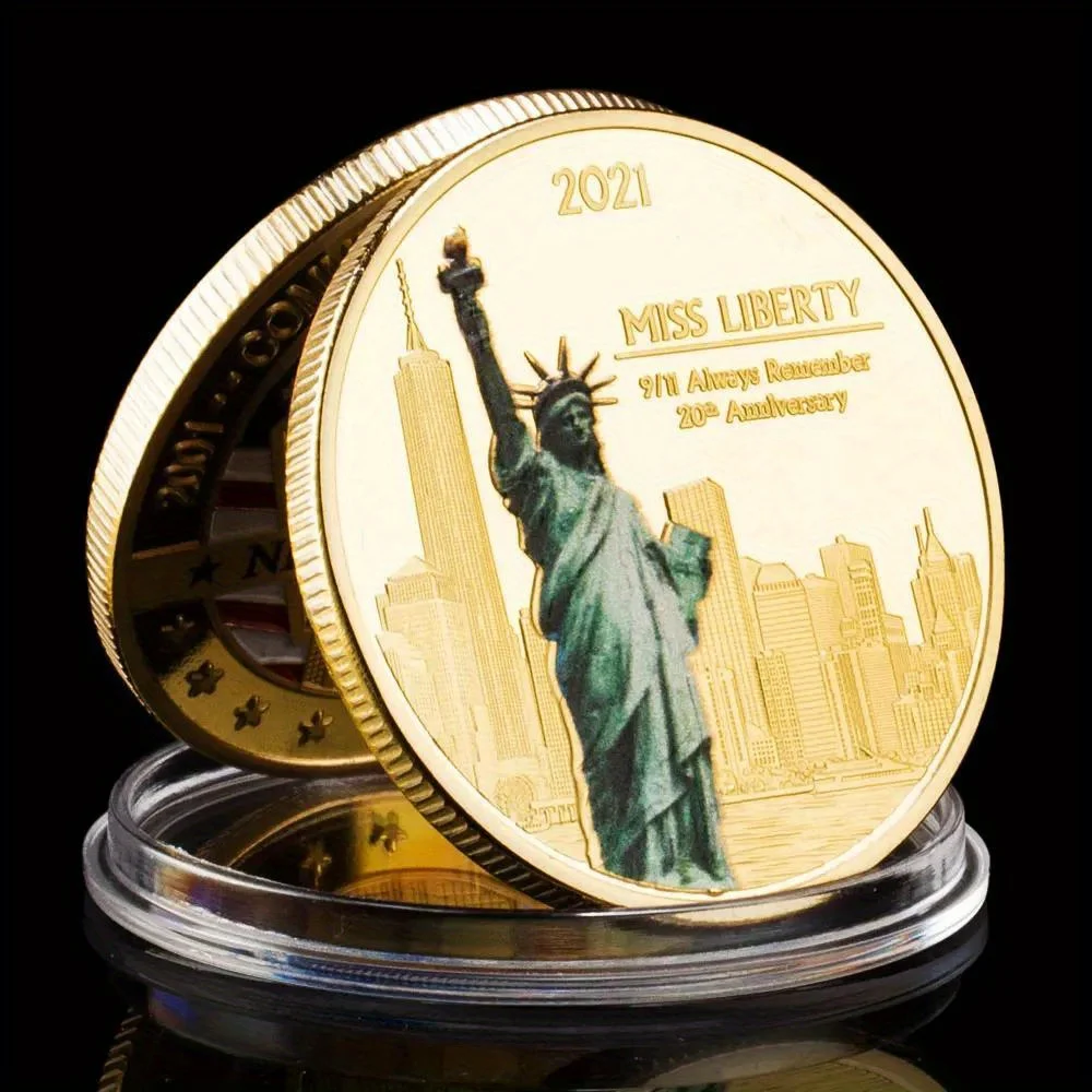 New York City 9/11 Golden Plated Coin U.S. September 11th Never Forget ...