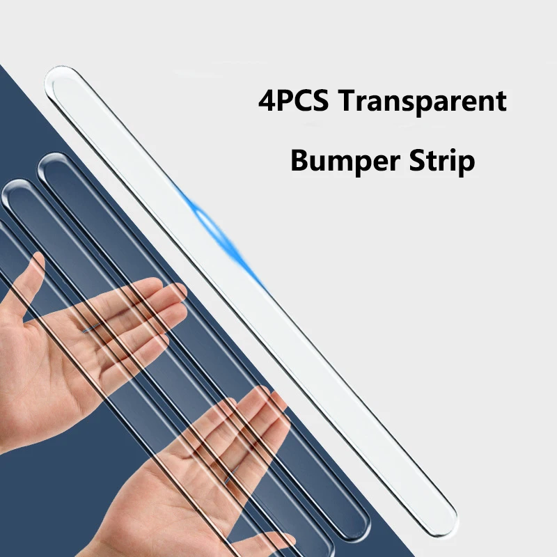 4PCS-Extended-Car-Door-Bumper-Strip-Transparent-Body-Protector-Anti ...