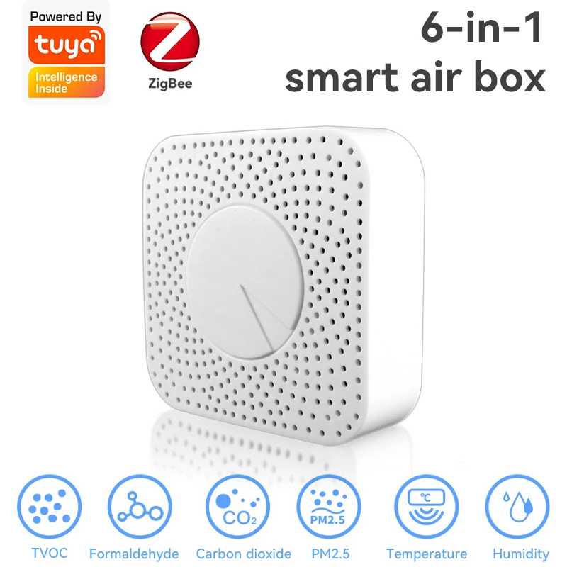 Zigbee Tuya Air Quality Monitor Smart Air Box CO2 Sensor PM2.5 ...