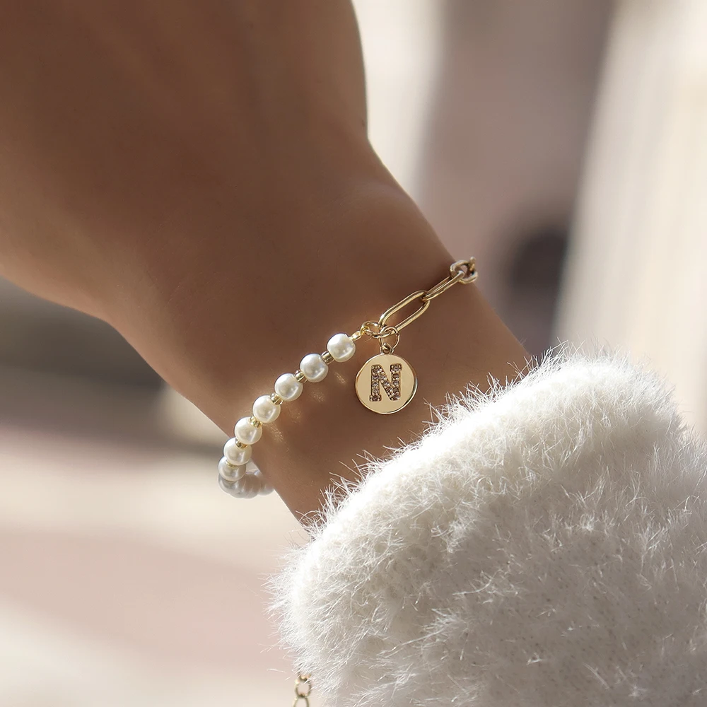 New-Fashion-26-Initials-Charm-Bracelet-Women-Premium-Feel-Luxury-Pave ...