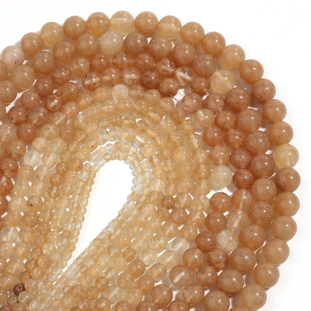 1 Strand Natural Smoky Quartz Stone Beads Round Loose Brown Quartz ...