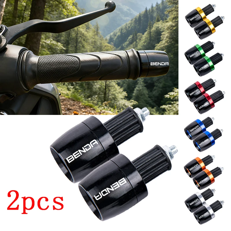 7/8"22MM Motorcycle Handlebar Grips Handle Bar Cap End Plugs For Benda ...