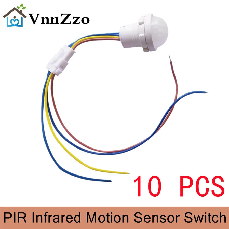 10PCS/ lot PIR Sensor Detector Smart Switch 110V 220V LED PIR Infrared ...