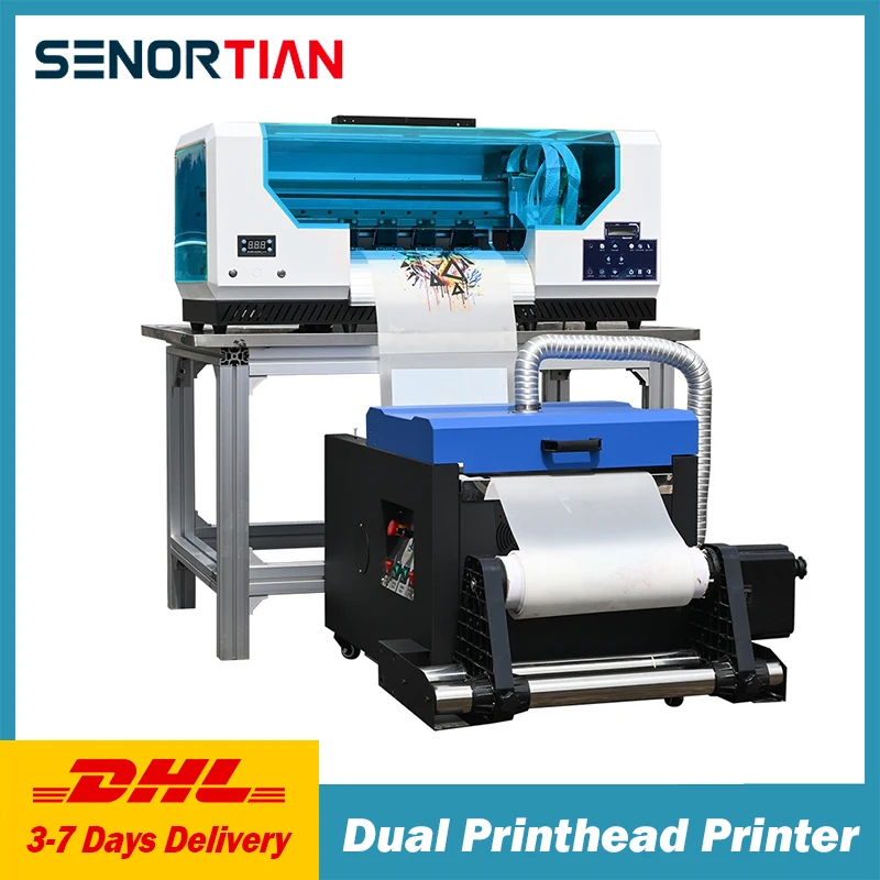 Impressora de transferência com Powder Shaker, A3 DTF, Dual Head, EPSON, TX800, XP600, impressão ...