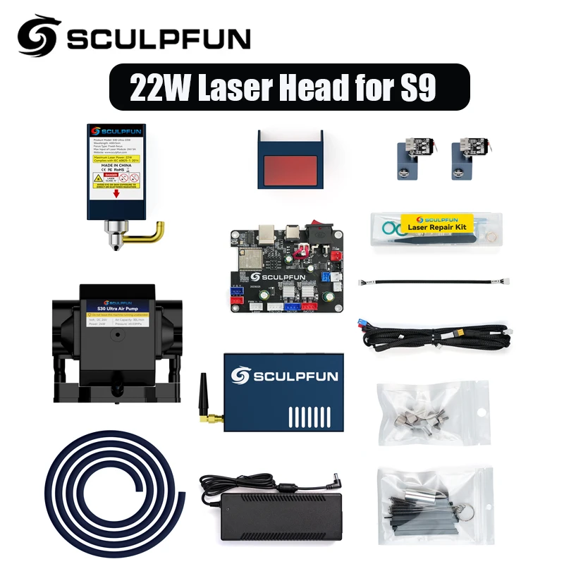 SCULPFUN 22W Laser Module Kit with 32-bit Motherboard High-speed Air ...