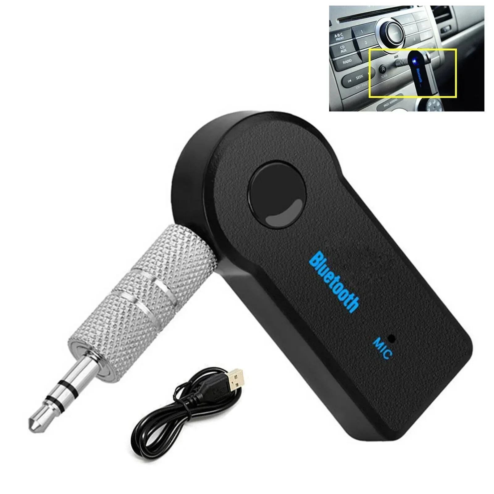 Bluetooth 5.0 Audio Receiver Mini Bluetooth Stereo AUX USB for PC ...