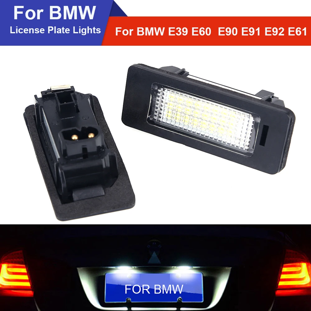 For BMW E39 E60 License plate Light 6000k White No Error 12v Led Number ...