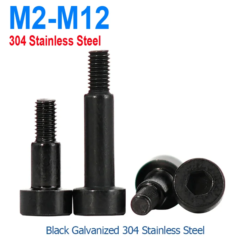 M2 M2.5 M3 M4 M5 M6 M8 M10 M12 Black Galvanized 304 Stainless Steel Hex ...
