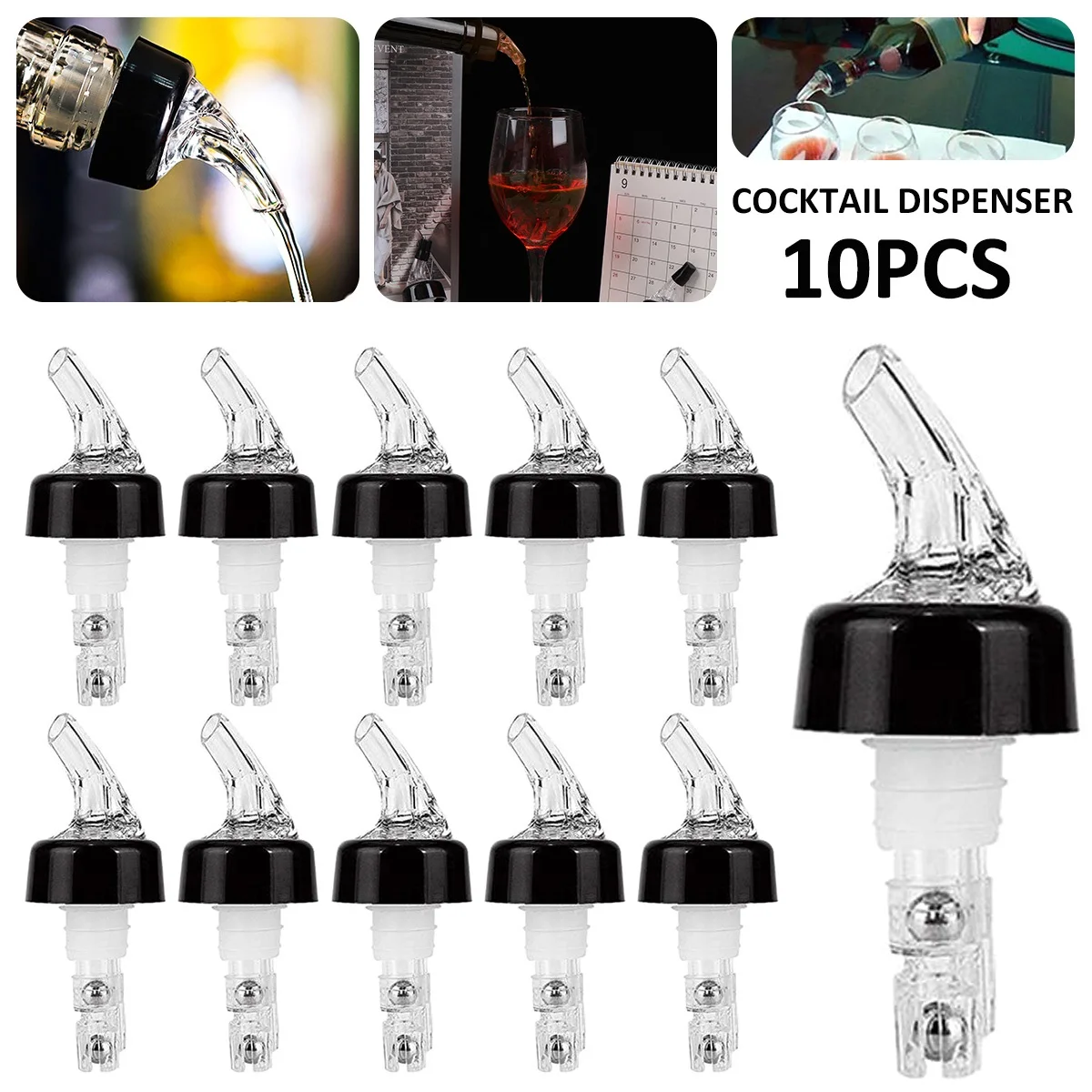 10Pcs-Automatic-Measured-Bottle-Pourer-30ML-Plastic-Wine-Pourer-Clear ...