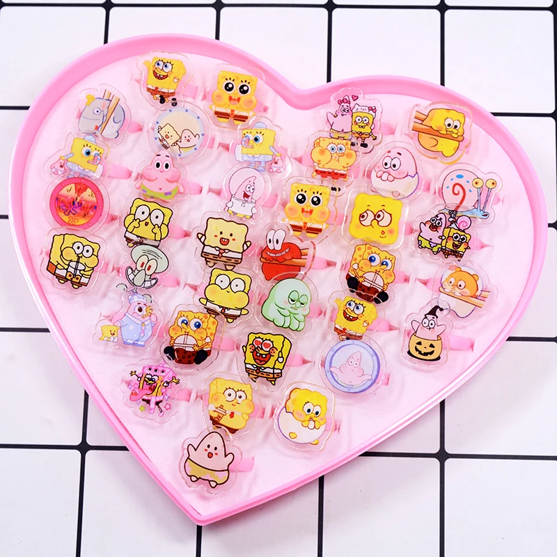 10-20pcs-Cute-spongebob-Animated-Rings-Doll-Children-s-Adjustable-Ring ...