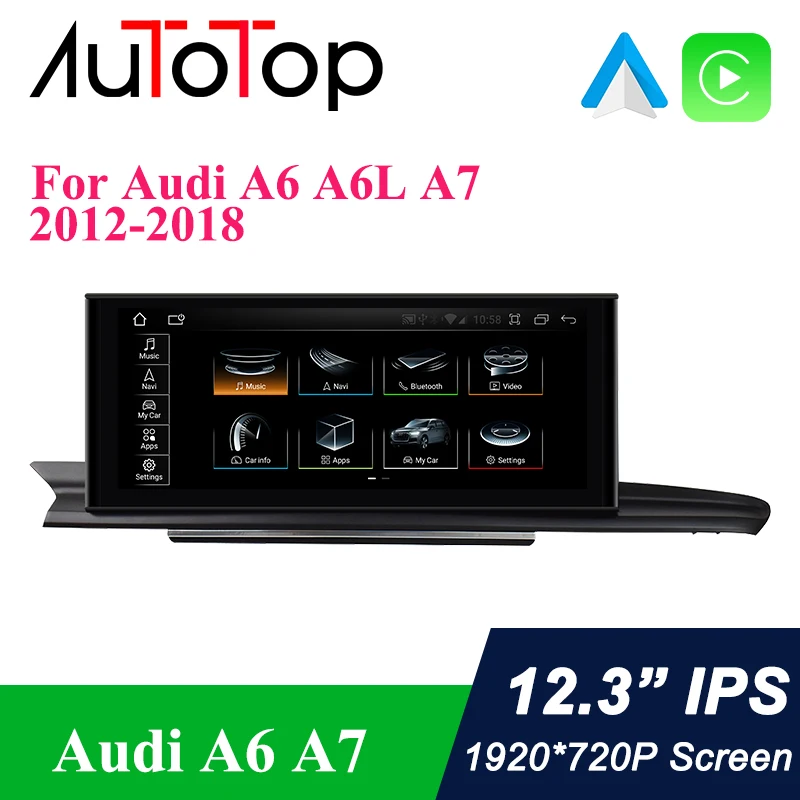 AUTOTOP 12.3 "안드로이드 11 시스템 자동차 라디오, 아우디 A6 A7 C7 2012 2018x1920 P IPS ...