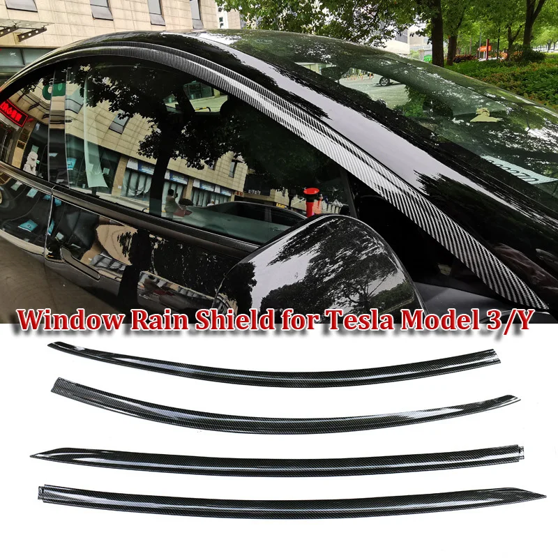 For Tesla Model 3 Y Window Rain Guards Deflectors Model3 2023 Exterior ...