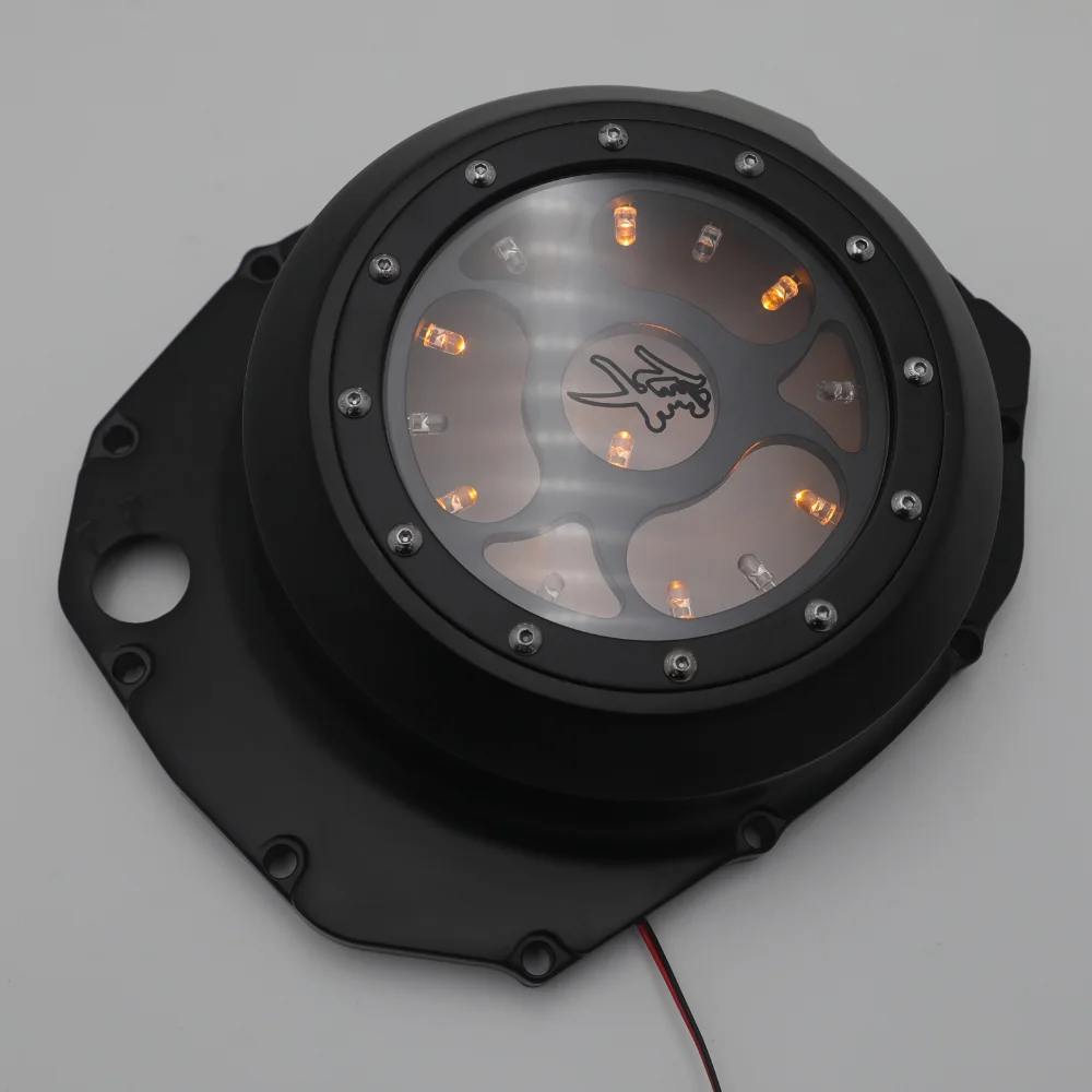 Aazon.co: XKT-Blue LED Black See Through Engine Clutch Cover