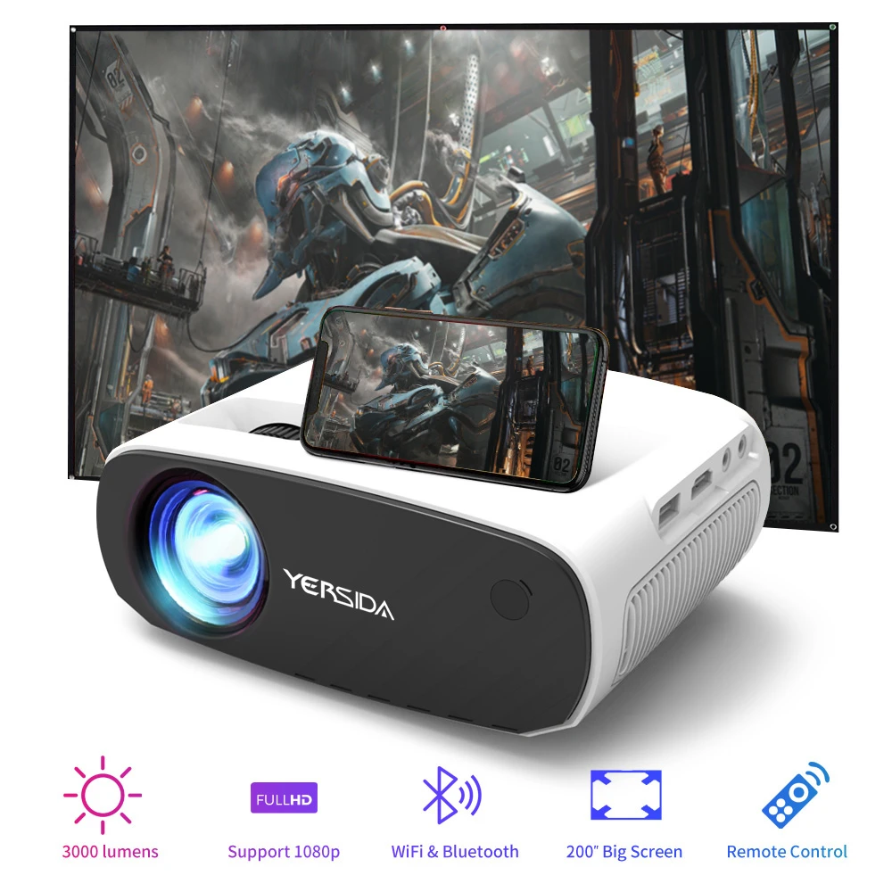 Yersida Projector Bl128 Supports 4k Tv 720p Video Outdoor Portable Mini ...