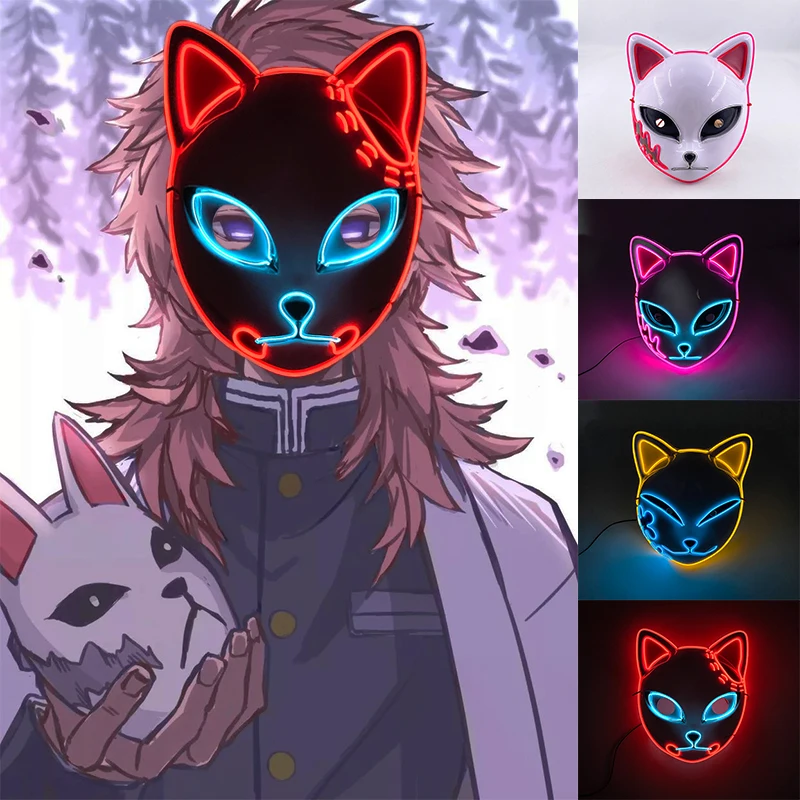 LED-Demon-Slayer-Mask-Halloween-Japanese-Carnival-Masque-Birthday-Party ...