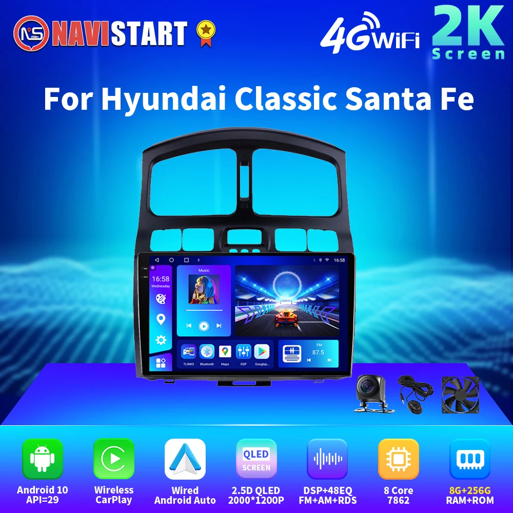 NAVISTART-2K-2000-1200-2Din-Android-Car-Radio-for-Hyundai-Classic-Santa ...