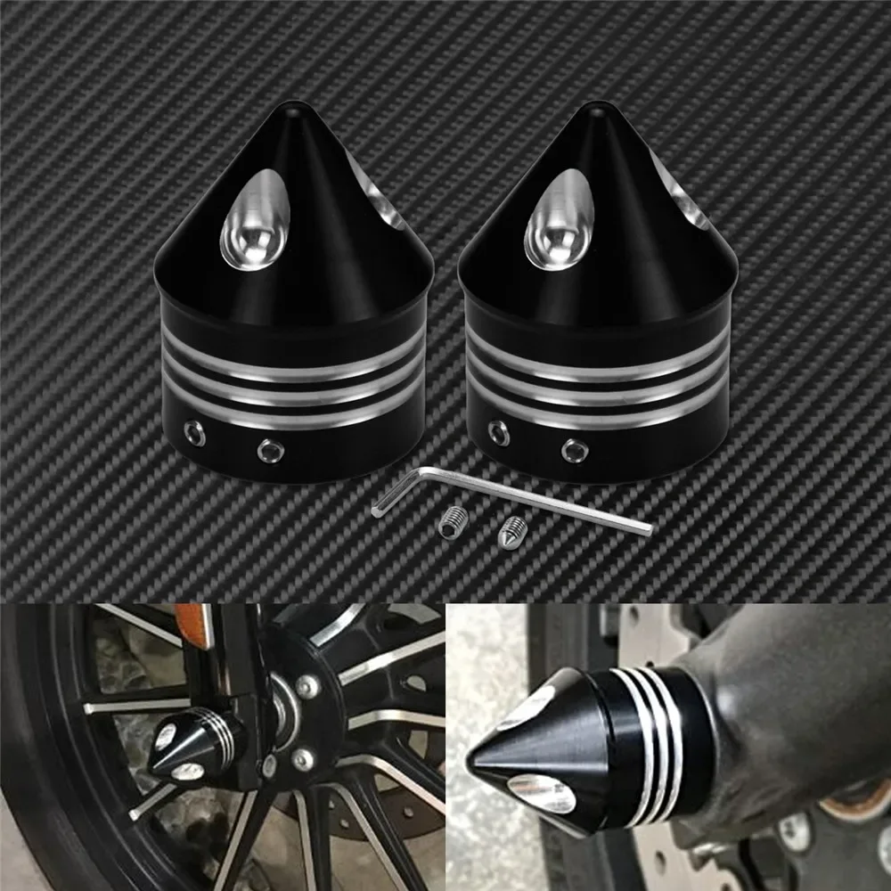 Axle Bolt Covers For Dyna Street Glide Black Front Axle Nut Covers For ...