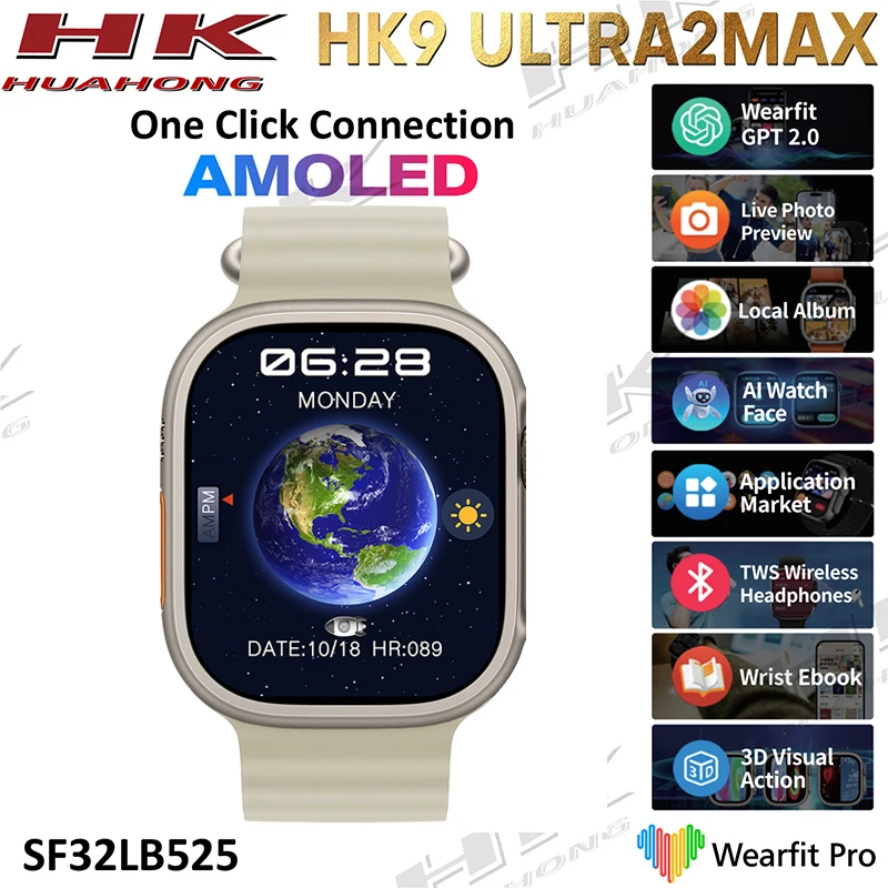 Smartwatch-HK9-U2-Max-original-para-homens-e-mulheres-AMOLED-ChatGPT ...