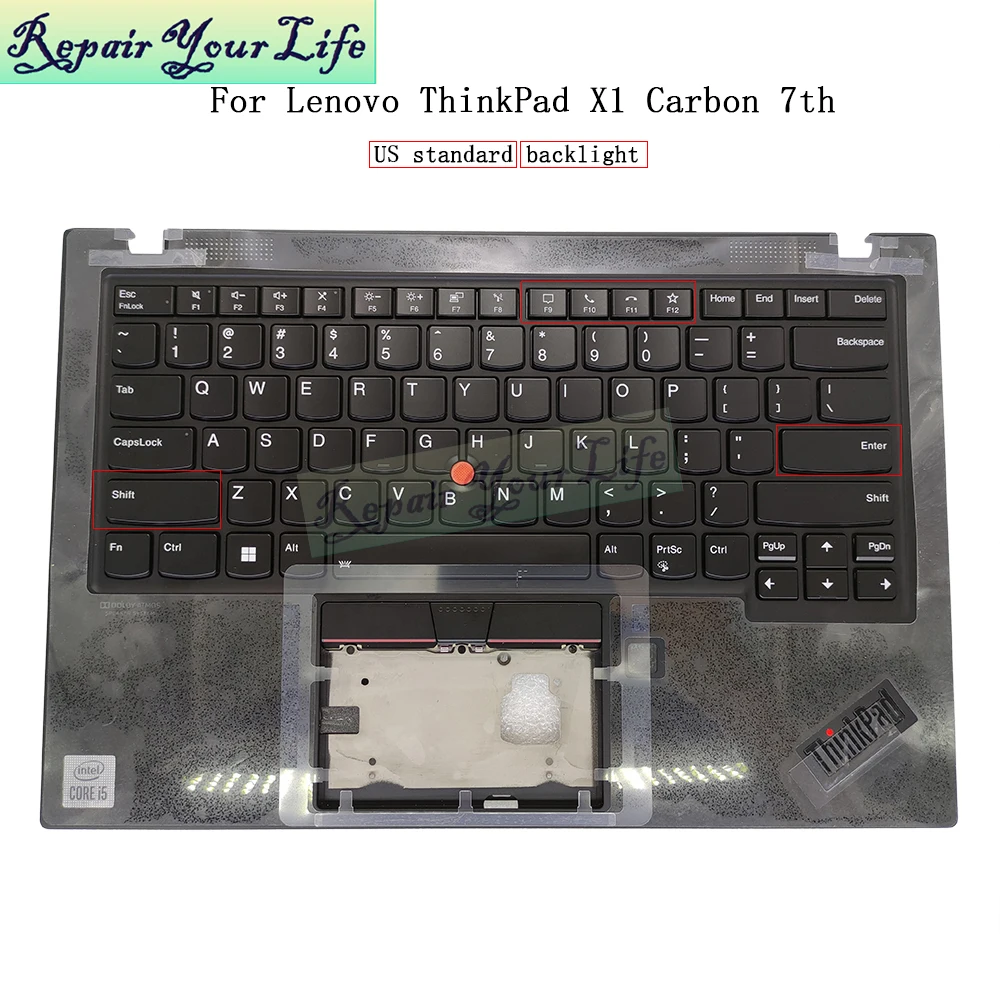 Palmrest-C-Cover-with-Backlit-Keyboard-for-Lenovo-X1-Carbon-7th-Gen ...