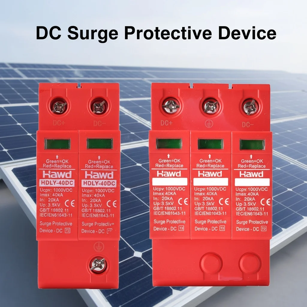 DC SPD Surge Protective Device 2P 40KA 60KA 600V 800V 1000V Voltage ...