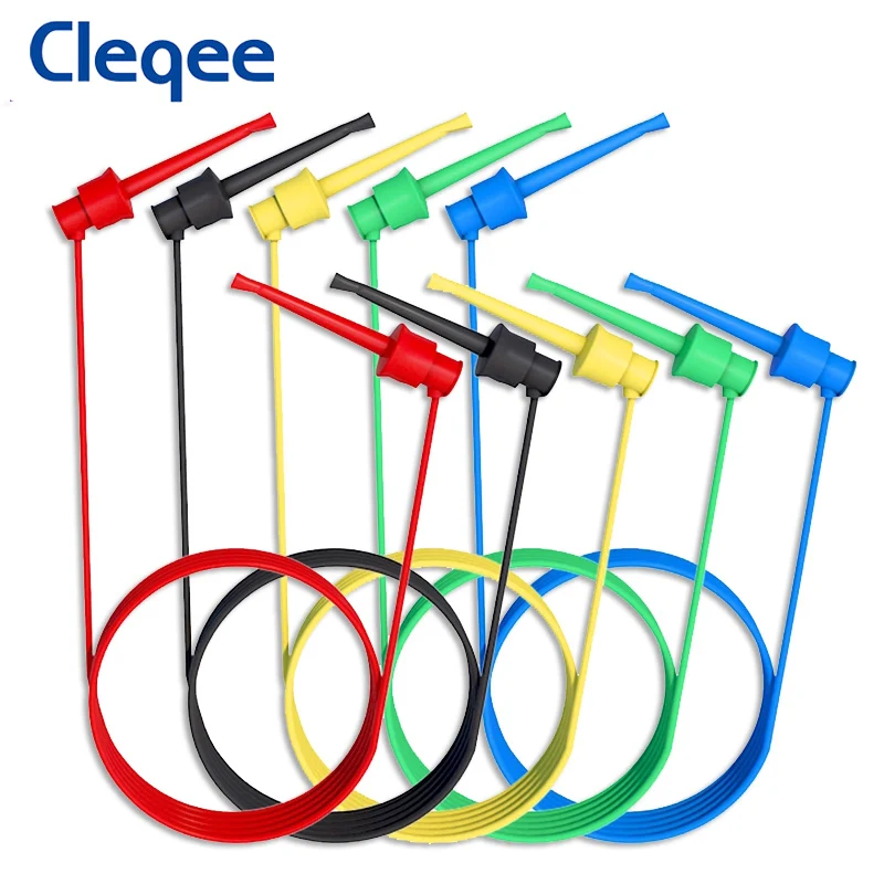 Cleqee P1520 5pcs Dual Smd Ic Test Hook Clip Test Lead Silicone Cable ...