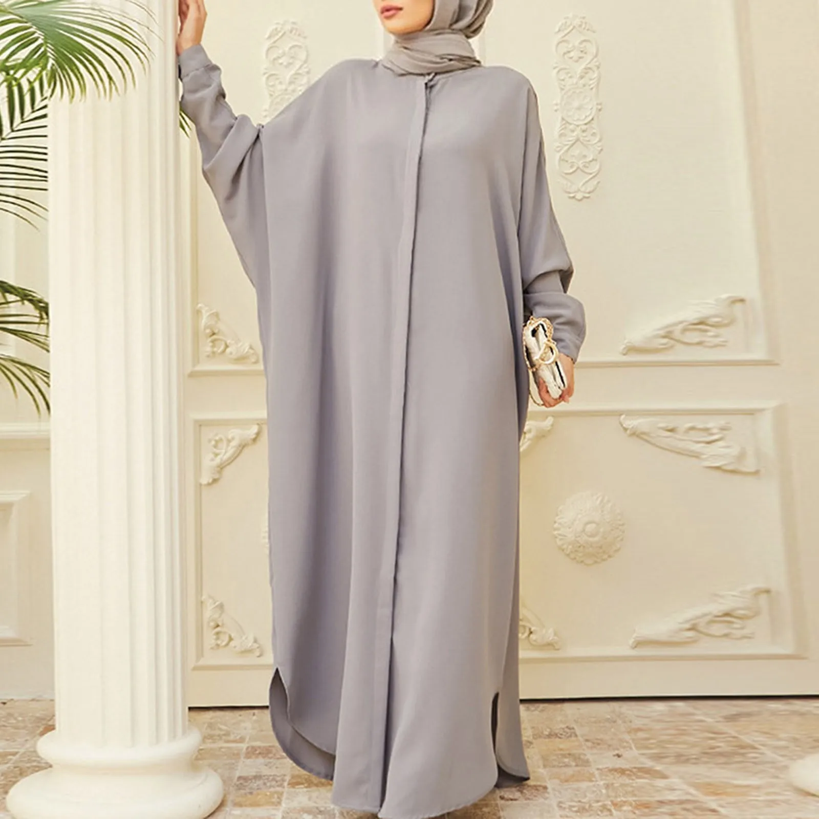 Muslim Women Long Abaya Eid Mubarak Dubai Abaya Arabic Dress Turkish Kaftan Traditional Marocain ...