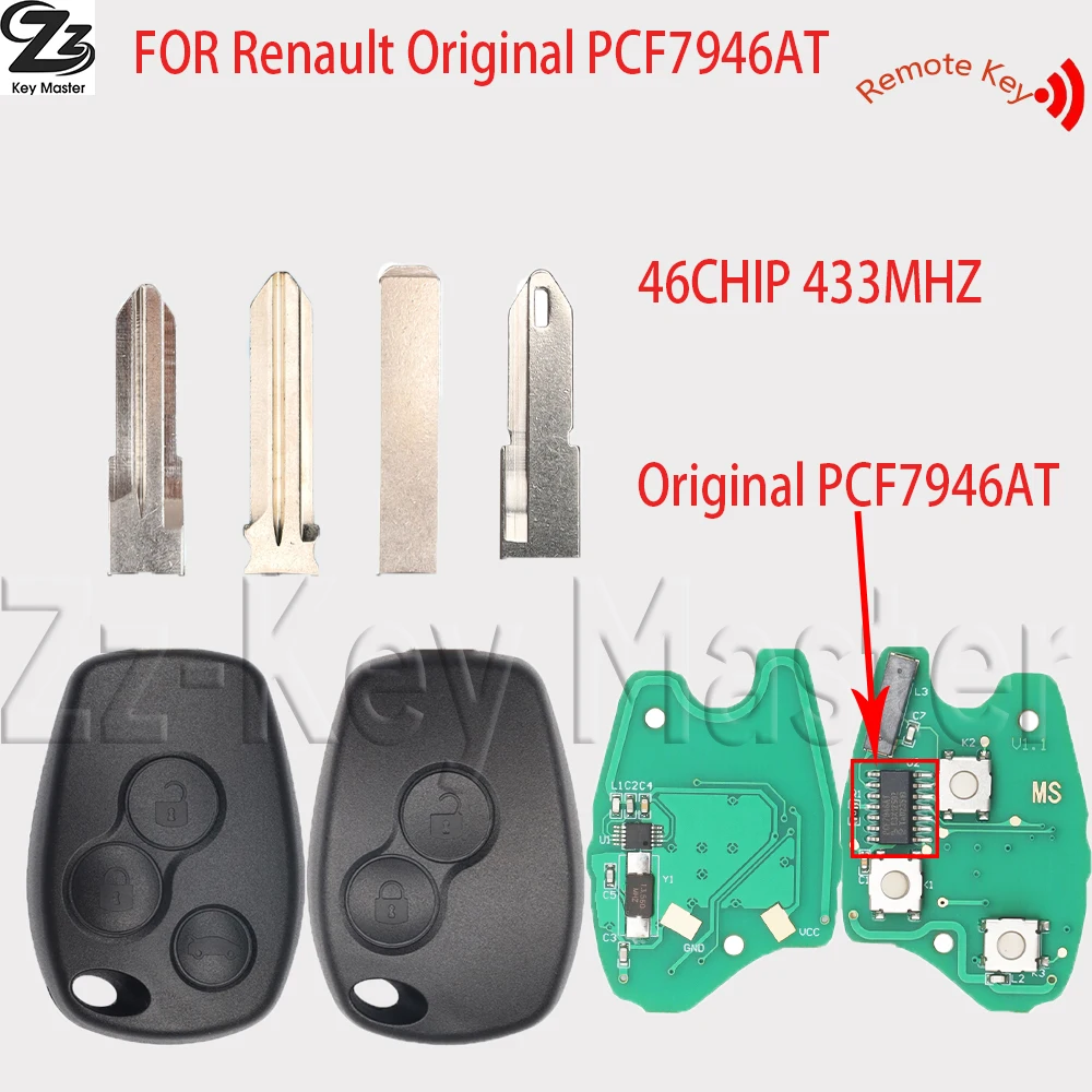 Clé de voiture à distance Zz 433MHz 46chip Original PCF7946AT pour ...