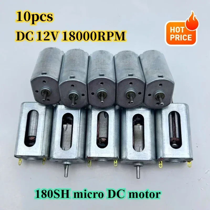 10 Uds Micro DC 12V Motor 180 motor cepillo de carbono eléctrico ...