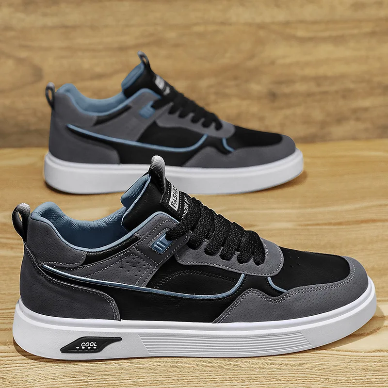 2023-New-Men-Shoes-Casual-Fashion-Male-Sneakers-Leather-Outdoor-Running ...