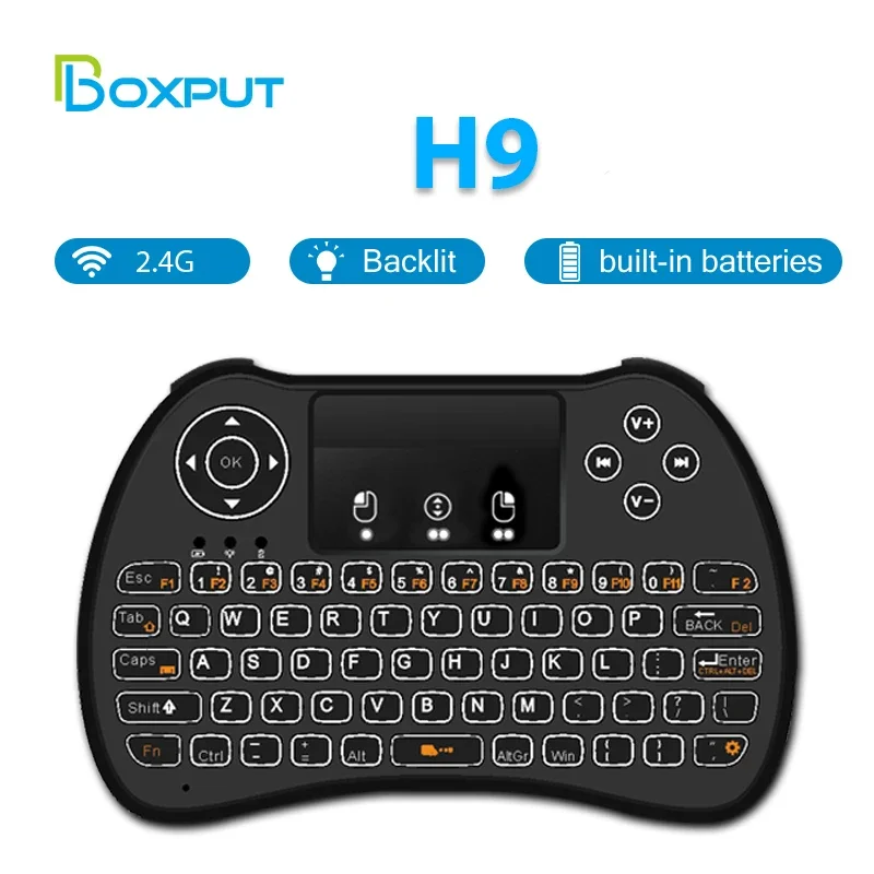 BOXPUT-H9-Air-Mouse-Infrared-Remote-Control-With-Keyboard-Touchpad-Backlight-2-4G-Wilress-IR ...