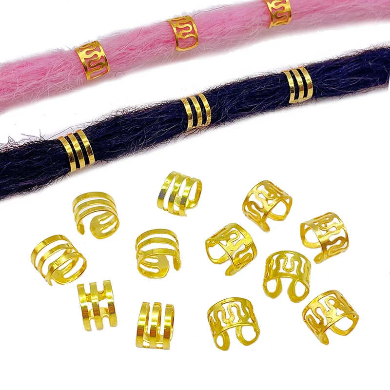 10Pcs/lot 6x9mm Gold Silver Beads Adjustable Hair Braids Beads ...