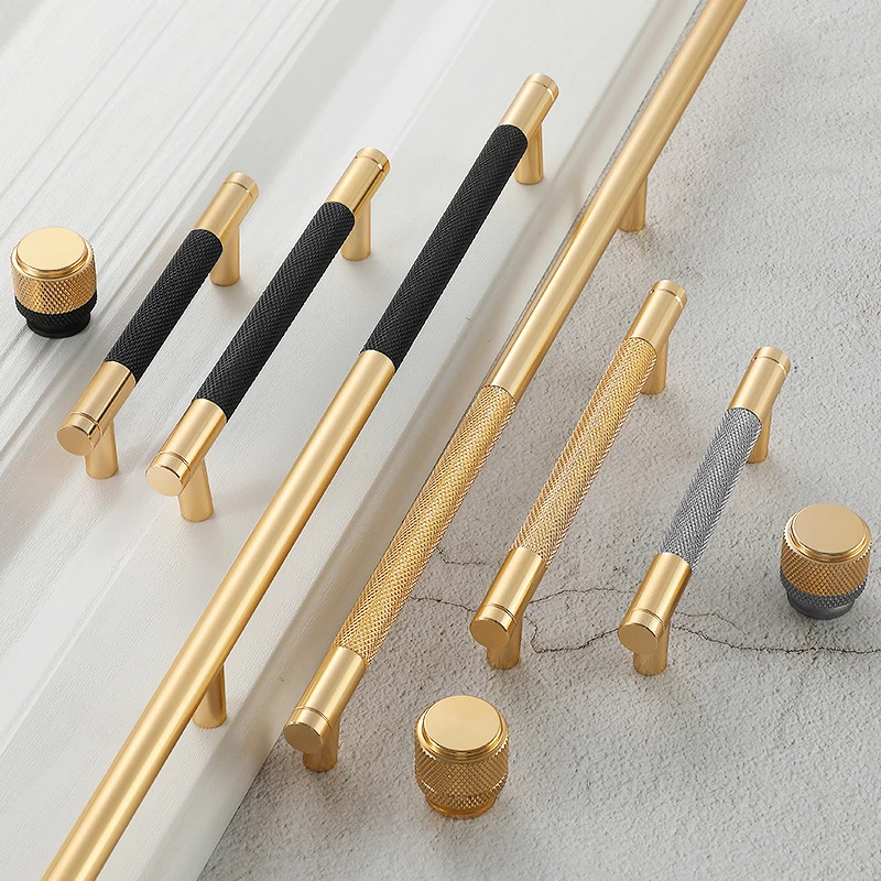 Nordic Light Luxury Gold Grey Black Handles for Cabinets and Drawers ...