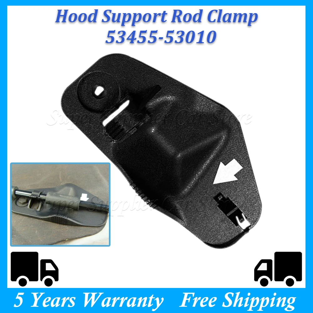 One-Piece-New-Hood-Support-Rod-Clamp-Black-Mouldings-Plastic-Suspension ...