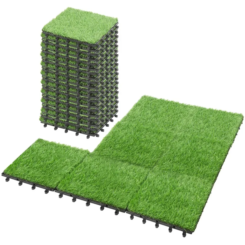 Green-Artificial-Green-Grass-27pcs-Grass-Flooring-Tile-Interlocking ...