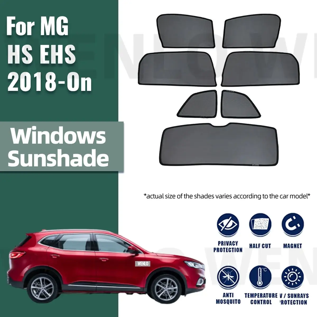 For MG HS EHS SUV 2018-2023 2024 Magnetic Car Sunshade Visor Front ...