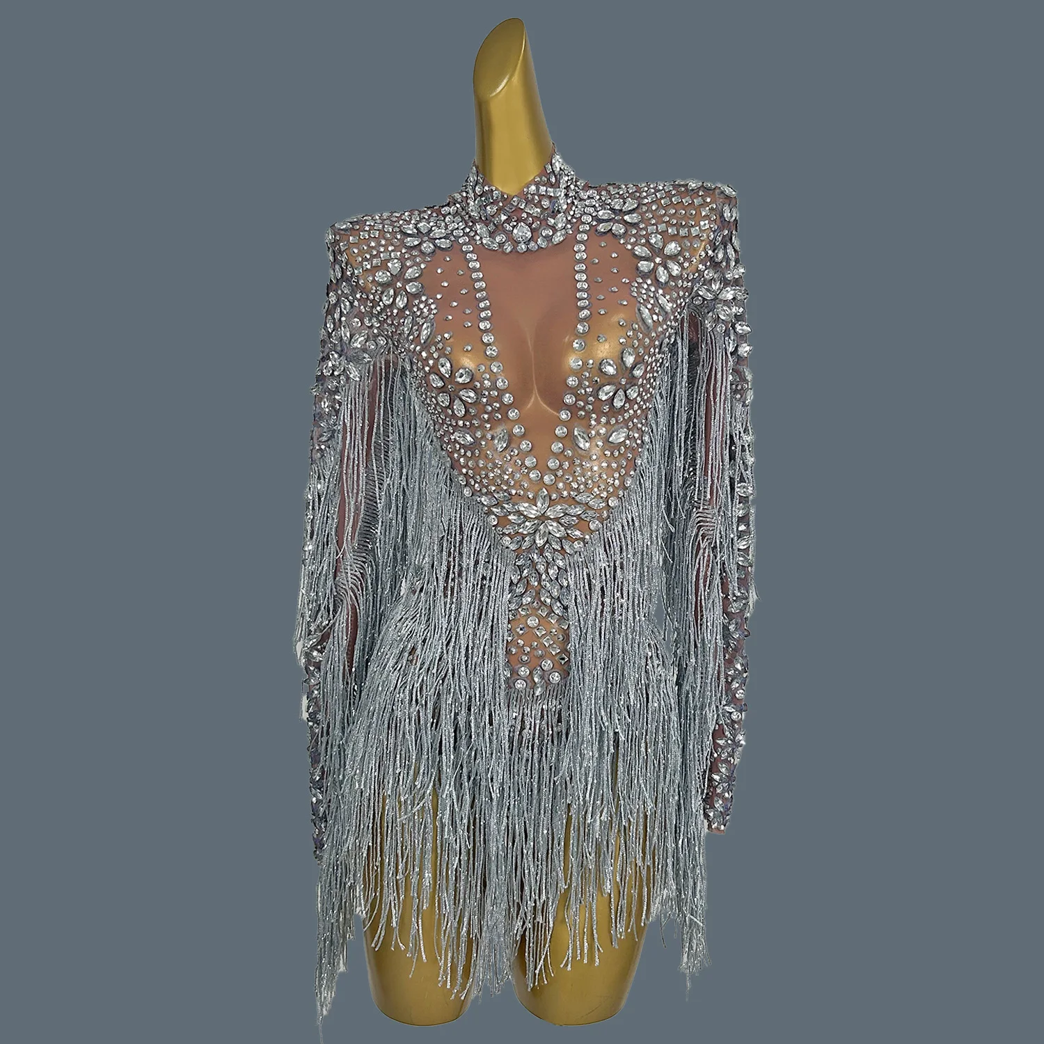 Shining-Silver-Tight-Bodysuit-Performance-Dancer-Costume-Women-Sexy ...