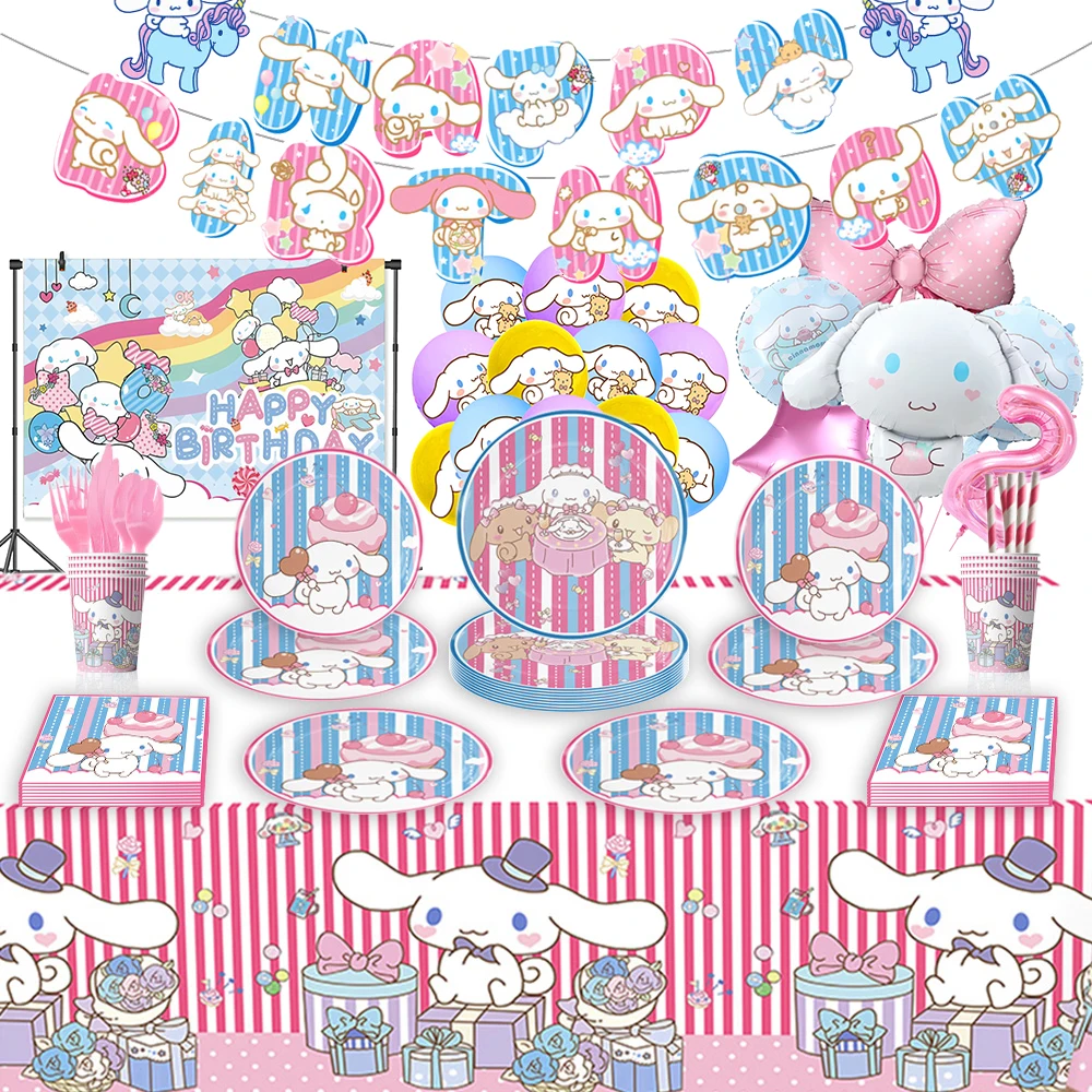 Cinnamon Roll Birthday Decoration Tableware Balloons Cinnamonroll ...