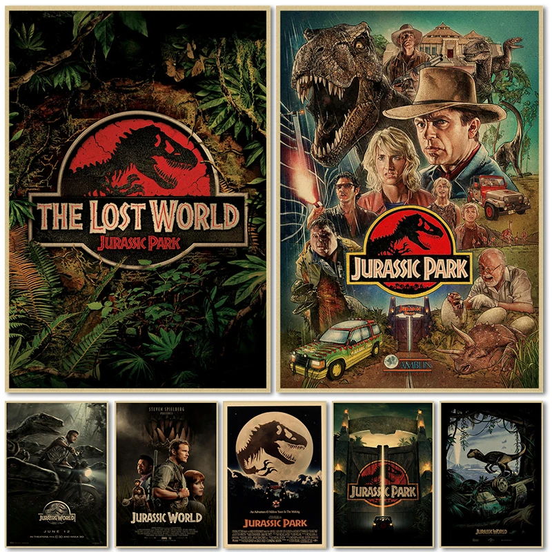 Dinosaur Canvas Painting Jurassic Park Movie Posters Vintage Posters ...