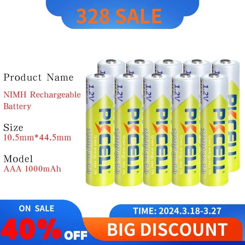 4-8PC-PKCELL-AAA-NIMH-Rechargeable-Battery-3A-1000mah-1-2V-NI-MH-AAA ...