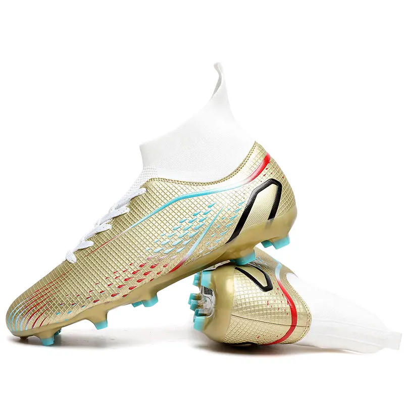 FG/TF 통기성 축구 부츠 남성용 패브릭 축구화, 강력한 그립, 야외 잔디 미끄럼 방지 축구 부츠, 성인 스니커즈, 핫 세일